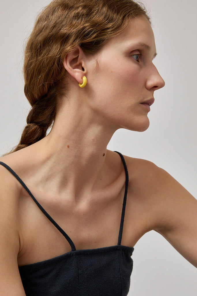 Hannayoo Works Mini Moons Earrings in Butter Yellow – No.6 Store