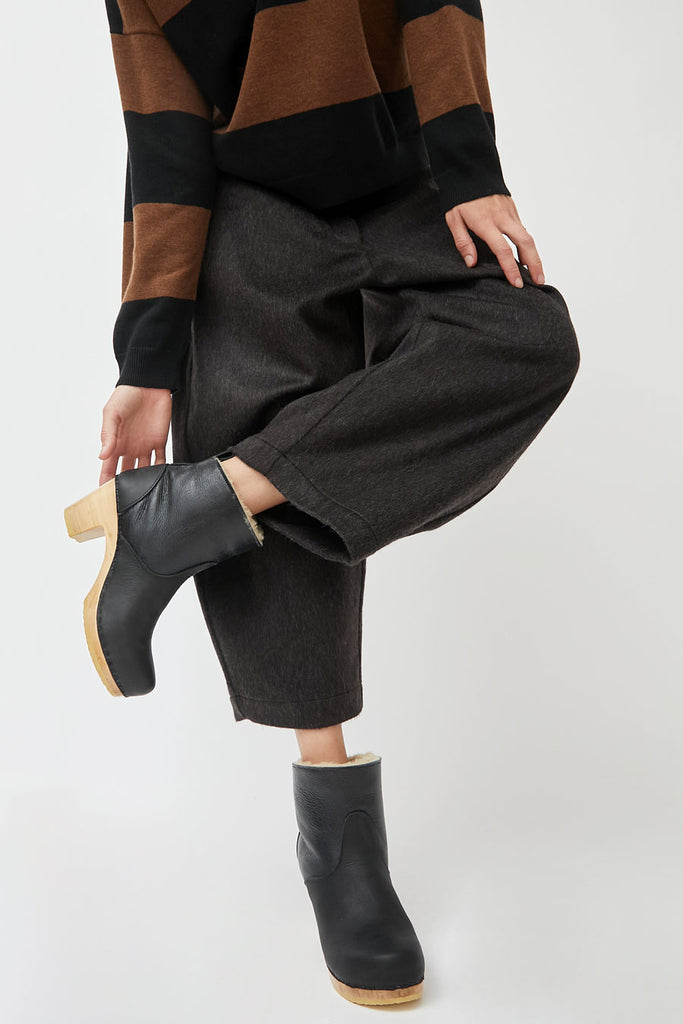 No.6 5" Pull On Shearling Clog Boot on High Heel in Ink Aviator – No.6 ...